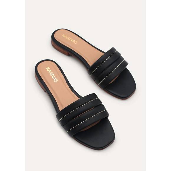 Kaanas | Shoes | New Kaanas Maya Chunky Band Sandal In Black | Poshmark